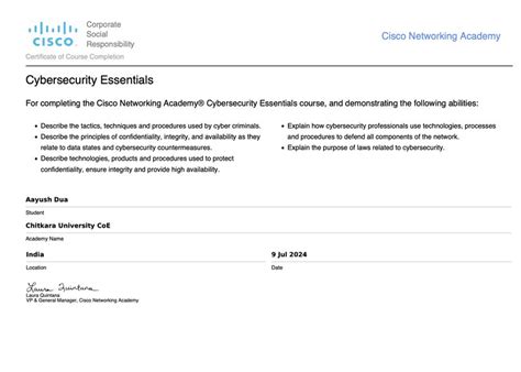 Aayush Dua On Linkedin Networking Cybersecurity Cisconetworkingacademy Continuouslearning