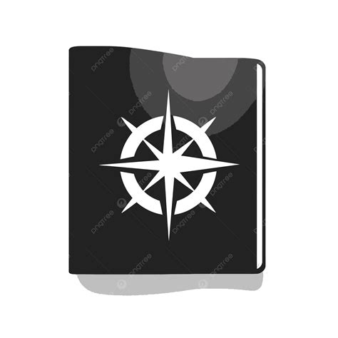Black Compass Book With White Compass Symbol Vector A Simplistic Black Icon Of Guide Book On A