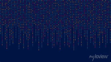 Binary Code Abstract Technology Background Global Network Wall Mural • Murals Programming