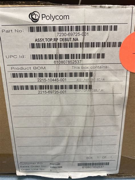 Polycom 7230 69725 001 Realpresence Debut 1080p Video Conferencing S Lpav