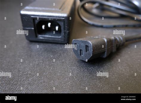 Power Cord And Plug For Electronic Devices Focused On Female One Stock Photo Alamy