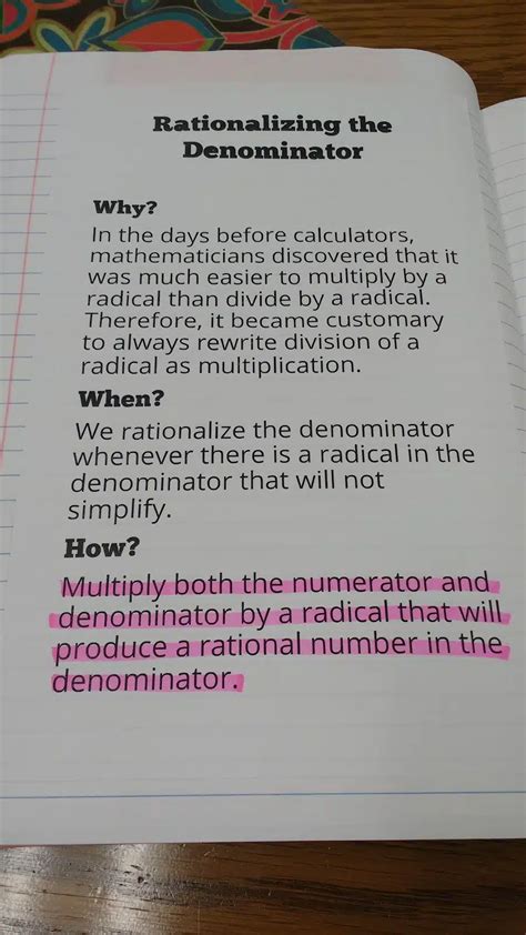 Why Do We Rationalize The Denominator Notes Math Love