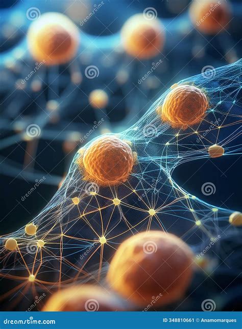 A Complex Network Of Interconnected Spheres And Lines Representing A