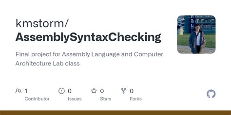 Github Kmstorm Assemblysyntaxchecking Final Project For Assembly