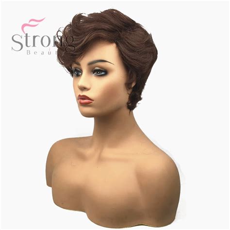 Strongbeauty Women Synthetic Capless Wig Brown Pix Grandado