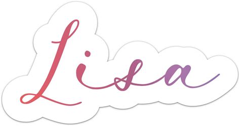 Elegant Lisa Name Sticker Waterproof Vinyl Decal For Car