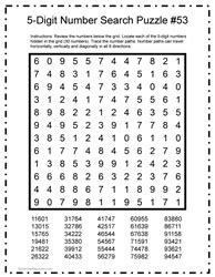 Number Search Puzzles 5 Digit Numbers 51 60 Learn With Puzzles