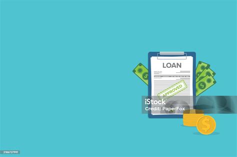 대출이 승인되었습니다 동전과 달러 지폐가 있는 은행 문서 0명에 대한 스톡 벡터 아트 및 기타 이미지 0명 가계 가방