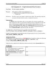 Fundamental Data Structures Lab Assignment Course Hero