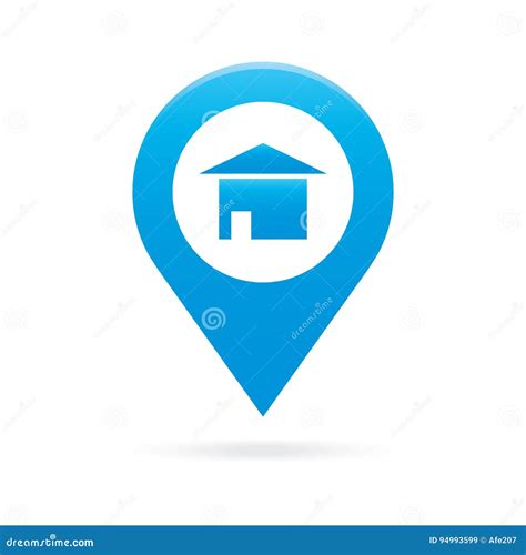Home House Map Pointer Icon Marker Gps Location Flag Symbol Stock