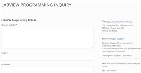 Contact Us For LabVIEW ITM