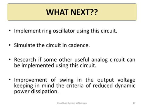 Design Of Ring Oscillator Using Controlled Low Voltage Swing Inverter Pptx Consumer