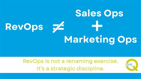 Revops ≠ Sales Ops Marketing Ops