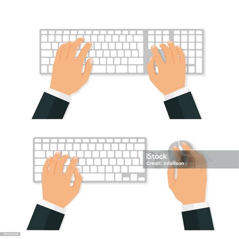 키보드와 마우스 사용자의 손입니다 위에서 보기벡터 재고 컴퓨터 키보드에 대한 스톡 벡터 아트 및 기타 이미지 컴퓨터 키보드 벡터 컴퓨터 마우스 Istock