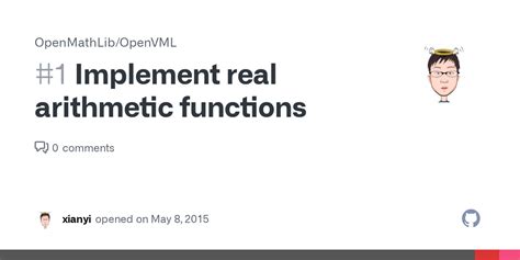 Implement Real Arithmetic Functions Issue OpenMathLib OpenVML GitHub