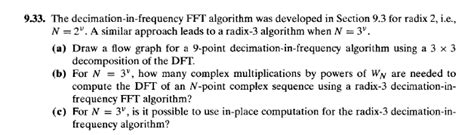 The Decimation In Frequency FFT Algorithm Was Chegg