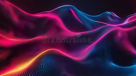 Abstract Neon Waves With Vibrant Colors And Dynamic Flowing Patterns