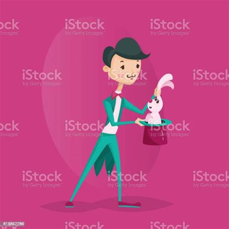 귀여운 마술사 캐릭터 트릭 벡터 일러스트 레이 션 마술 쇼 만화 남자 마법사 서커스 개념에 대한 스톡 벡터 아트 및 기타 이미지