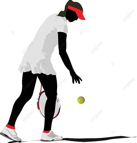 Woman Tennis Colored Vector Illustration Server Racket Service Vector