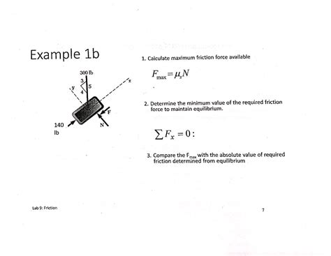 Solved Example 1b 1 Calculate Maximum Friction Force Chegg Com