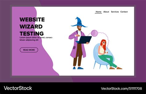 Optimization Website Wizard Testing Royalty Free Vector