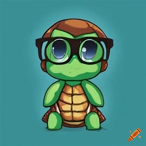 Anime Chibi Turtle With Glasses On Craiyon