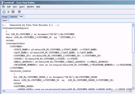 Data View Builder GUI Reference