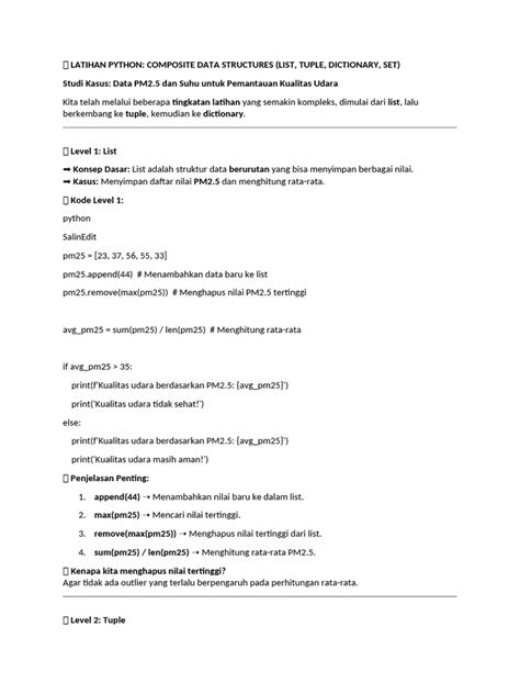 Latihan Python Composite Data Structures Pdf