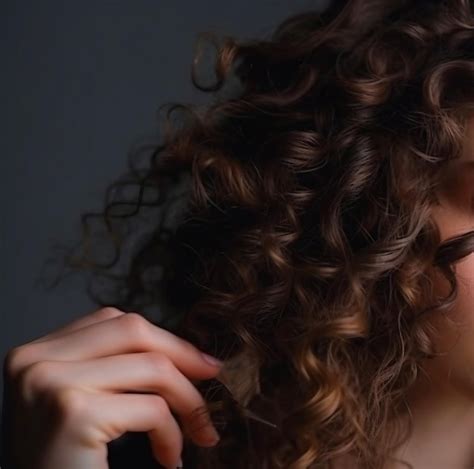 Premium Photo Woman Scrunching Her Hair To Form Curls Applying Curly Methods For Hair Styling