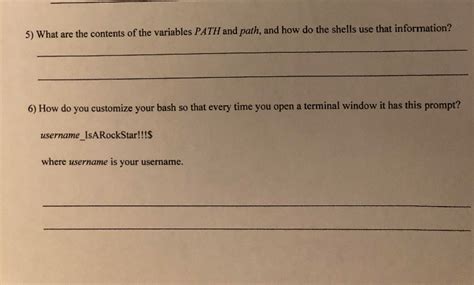 Solved What Are The Contents Of The Variables PATH And Chegg