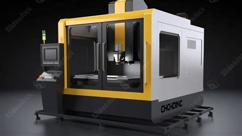 Three Dimensional Model Of A Cnc Machine Powerpoint Background For Free