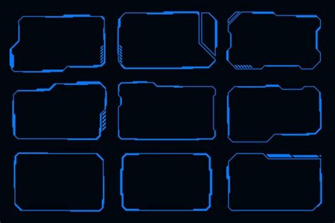 Premium Vector Vector Technology Futuristic Interface Frame Element Hud Scifi Square Shape Design