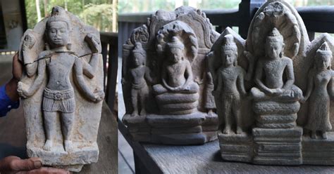 ប្រទះឃើញចម្លាក់បដិមាថ្មភក់ចំនួន៦នៅខ្លោងទ្វារខាងត្បូងរបស់ប្រាសាទតាព្រហ្ម