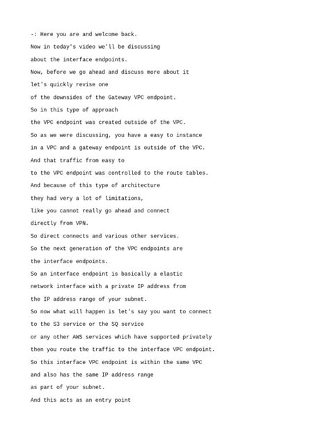 Overview Of Interface Vpc Endpoints Pdf Computer Network Ip Address
