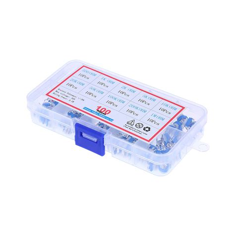 100pcs 10 Values 500ohm 1m Ohm Film Variable Resistor Rees52