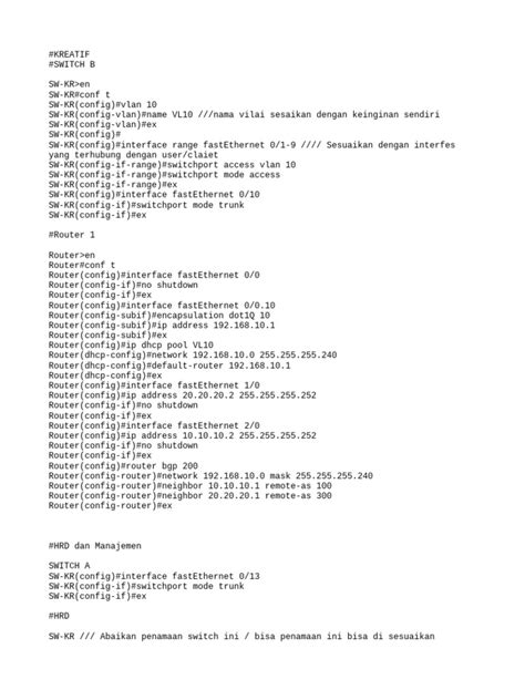 Contoh Script Konfigurasi Tugas3 Gel15 2023 Pdf