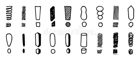 Exclamation Marks Set Different Types Of Punctuation Marks Black
