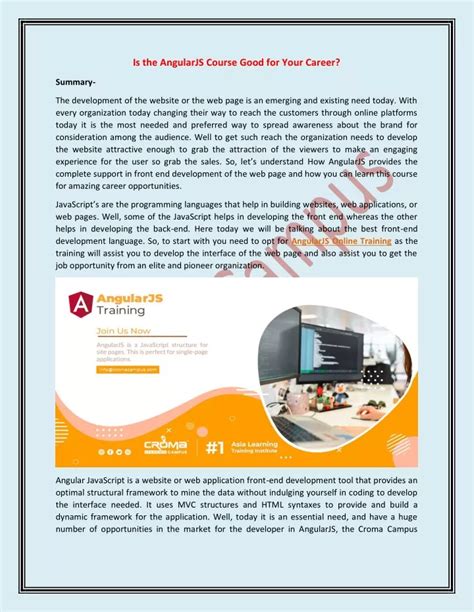 Ppt Is The Angularjs Course Good For Your Career Powerpoint