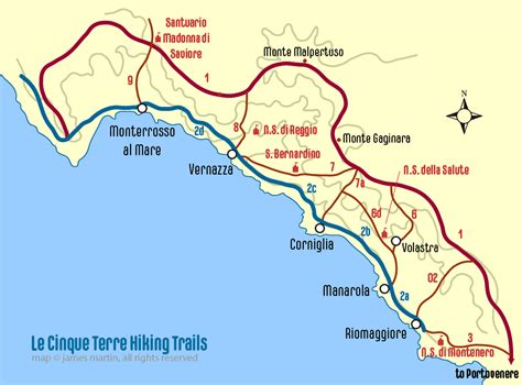 Cinque Terre Trail Map