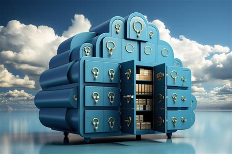 Premium Vector 3d Rendering Cloud Folder Storage Lock