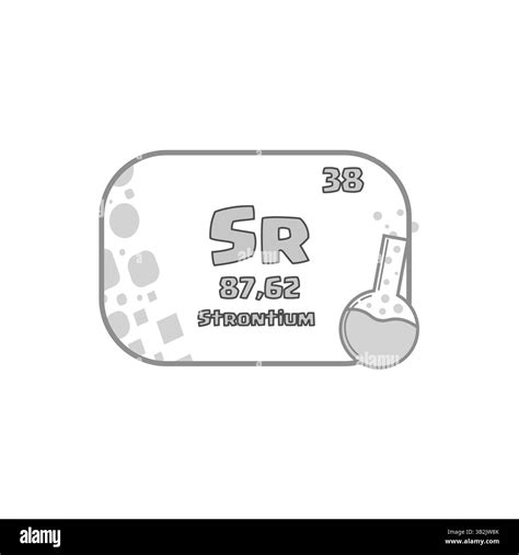 Strontium Element Card Atomic Number Thirty Eight Sr Vector Icon