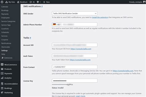 twilio sms appointment booking addons motopress