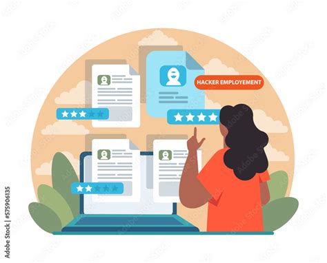 Ethical Hacker Character Conducting A Security Penetration Test White Vector De Stock Adobe