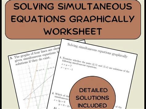 Solving Simultaneous Equations Graphically Worksheet With Solutions