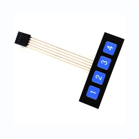 Teclado Membrana 1x4 Teclas Con Adhesivo Matrix Keypad Keyboard Key
