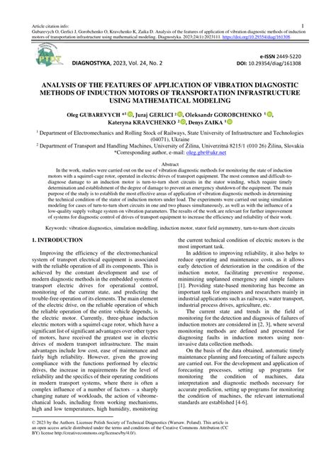 Pdf Analysis Of The Features Of Application Of Vibration Diagnostic