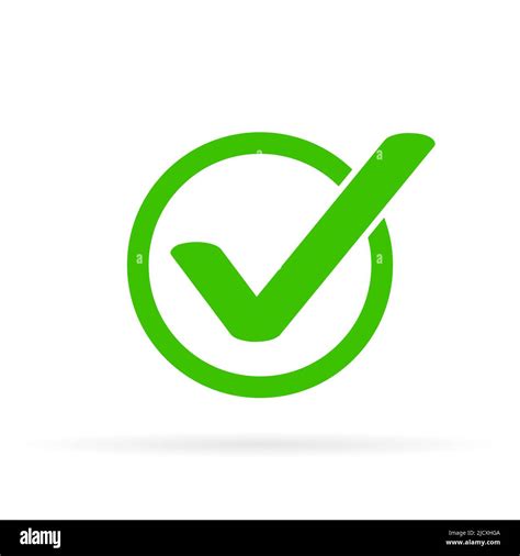 Green Tick Icon Vector Symbol Checkmark Isolated On White Background Checked Icon Or Correct