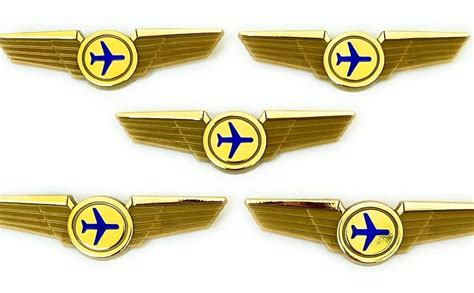 Pilot Wings Plastic Pins Pinbacks Badges Lot Of 5 Airlines