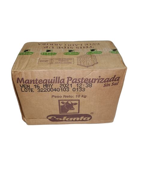 Mantequilla Colanta Sin Sal A Granel Caja X 10kg Lácteos Bomboná