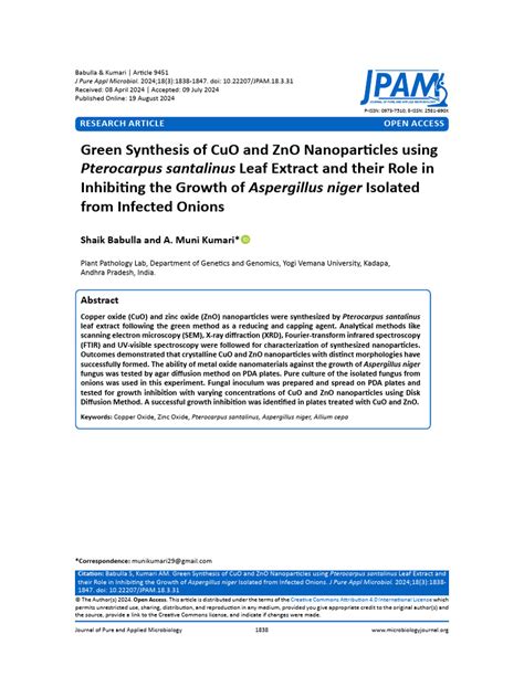 Green Synthesis Of Cuo And Zno Nanoparticles Using Leaf Extract And Their Role In Inhibiting The